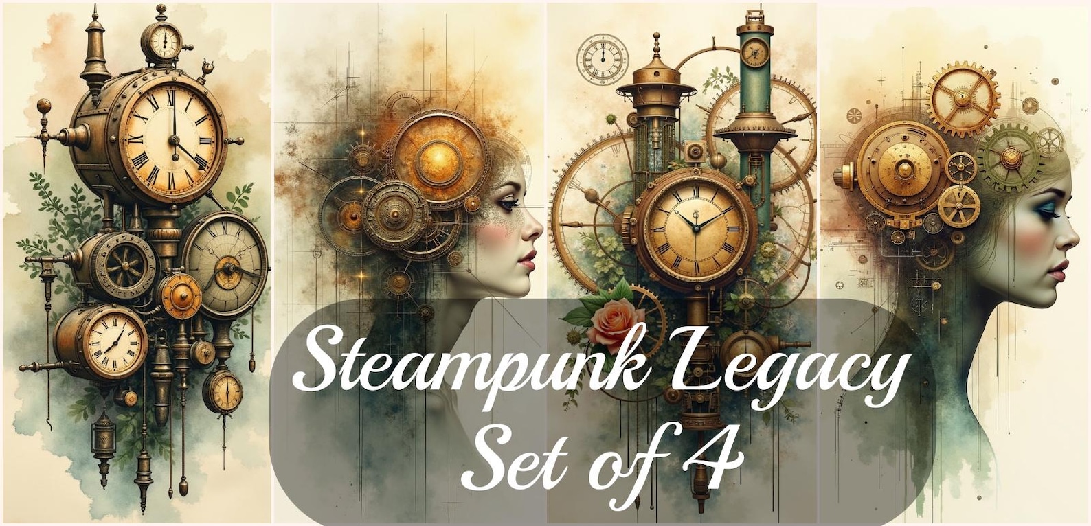 Steampunk Legacy Digital Download Set of 4 - Etsy