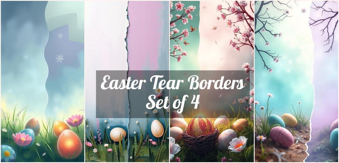 Easter Tear Borders Digital Download Set of 4 - Etsy