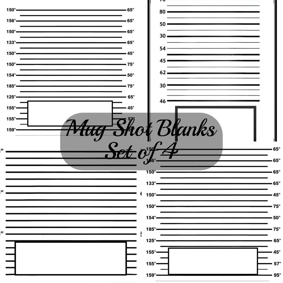 Mugshot Blanks Add Your Own Picture Digital Download Set of 4 - Etsy