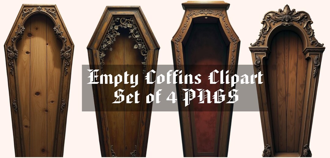 Empty Coffins Clipart Digital Art Digital Download Set of 4 PNGS - Etsy