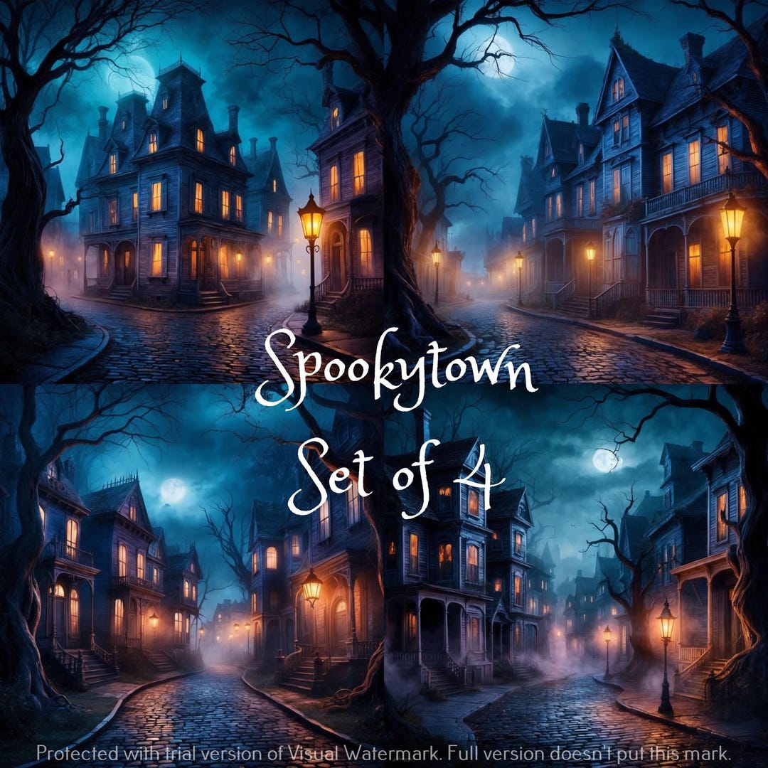 Spookytown Digital Download Set of 4 Images - Etsy
