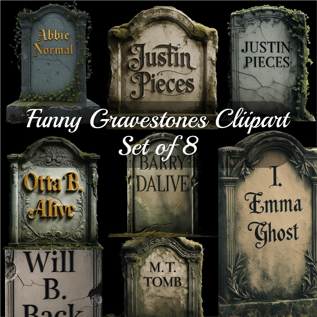 Funny Gravestones Clipart Digital Download Set of 8 PNGS - Etsy UK
