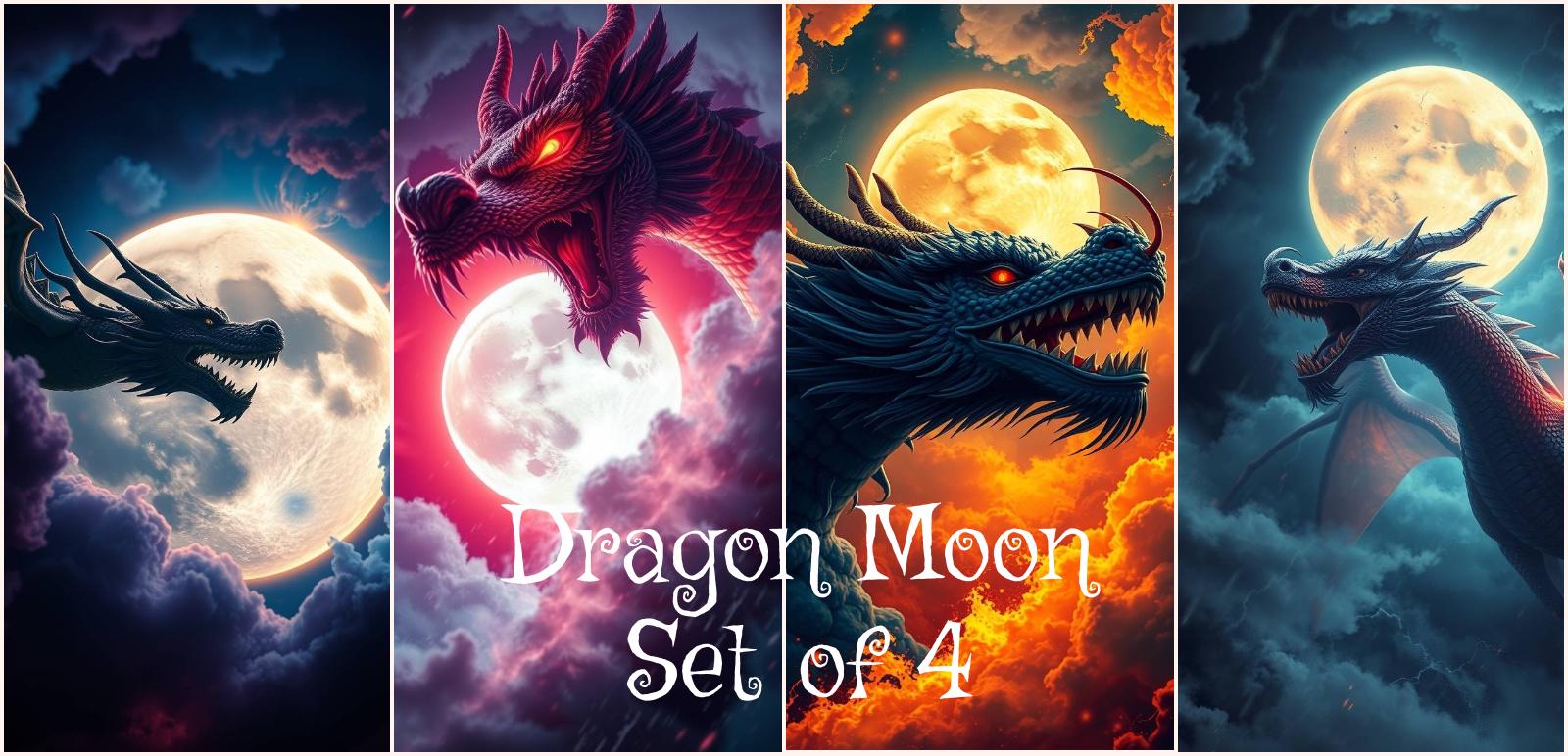 Dragon Moon Digital Download Set of 4 - Etsy