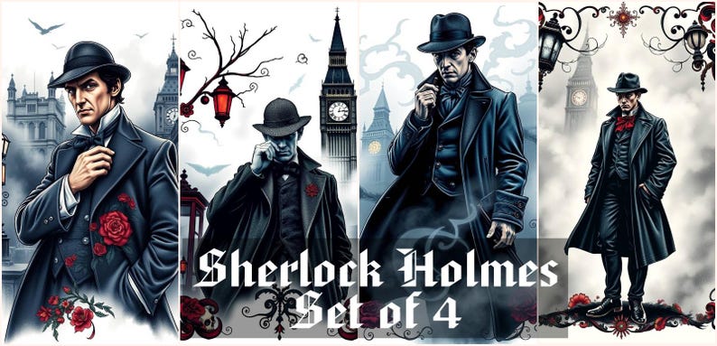 Sherlock Holmes Digital Download Set of 4 - Etsy