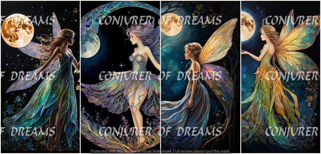 Fantastical Fairy AI Art Digital Download Set of 4 - Etsy