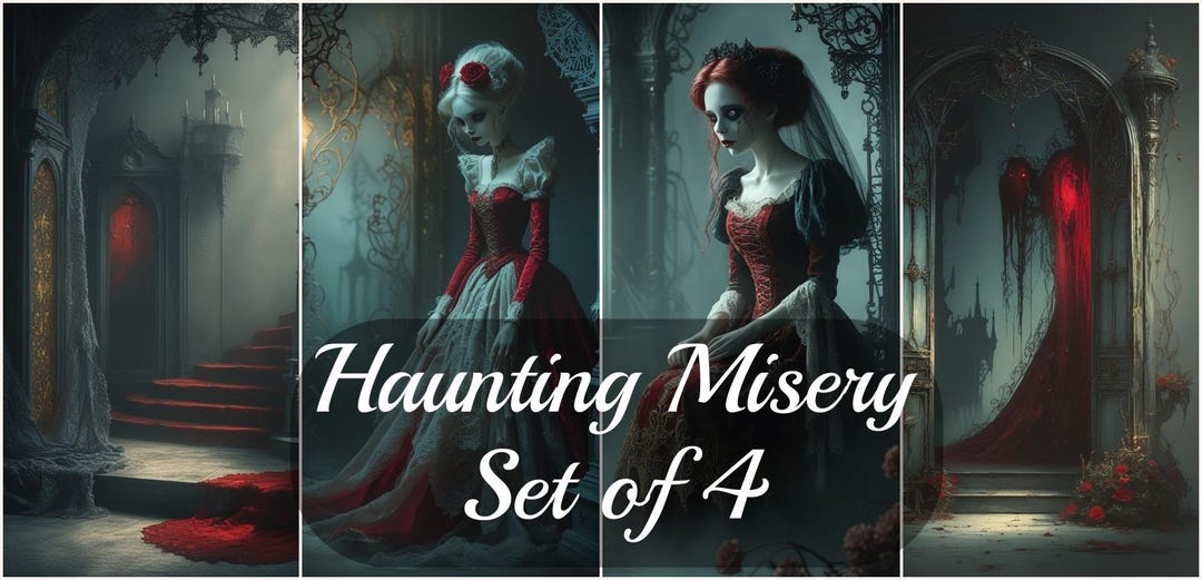 Haunting Misery Digital Download Digital Art Set of 4 - Etsy