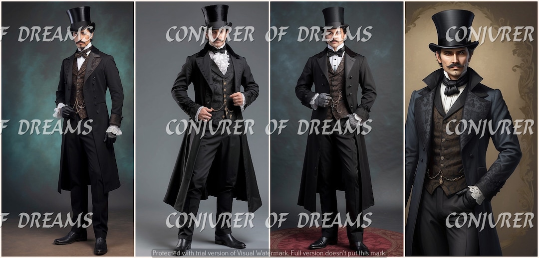 Victorian Gentlemen AI Art Digital Download Set of 4 - Etsy