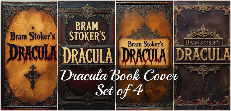 Dracula Book Cover Digital Download Set of 4 - Etsy