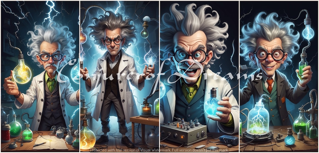 Mad Scientist Digital Download Set of 4 - Etsy