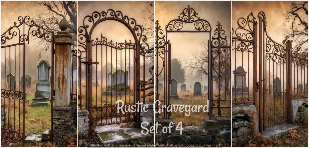 Rustic Graveyard Digital Download Set of 4 Images - Etsy