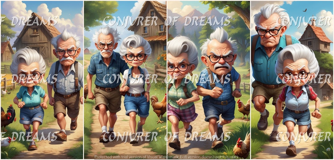 Grumpy Seniors Chicken Run Digital Download Set of 4 - Etsy