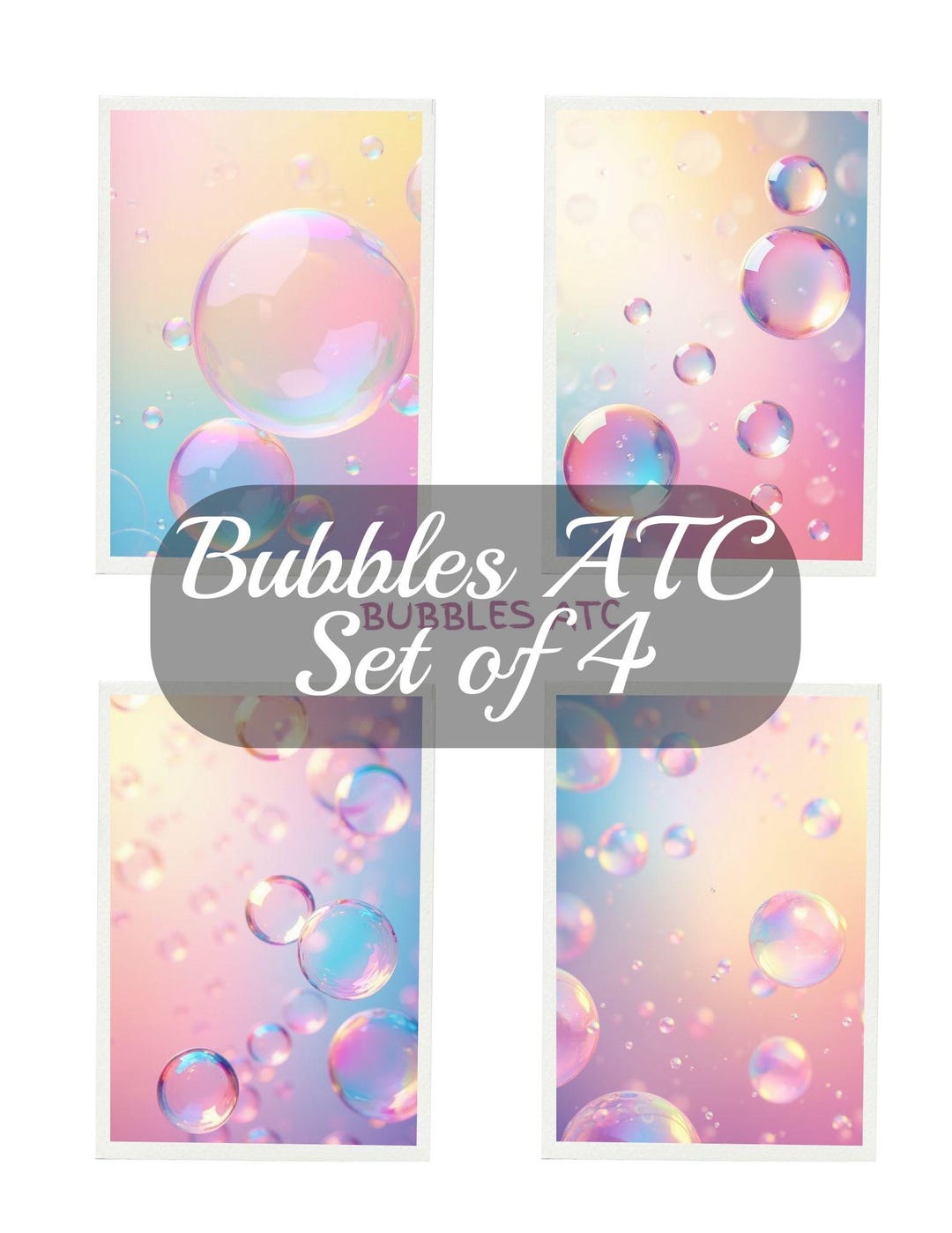 Bubbles ATC or Card Fronts Digital Download Set of 4 - Etsy