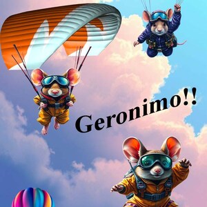 Parachuting Mouse Clipart Digital Download Set of 9 PNGS - Etsy