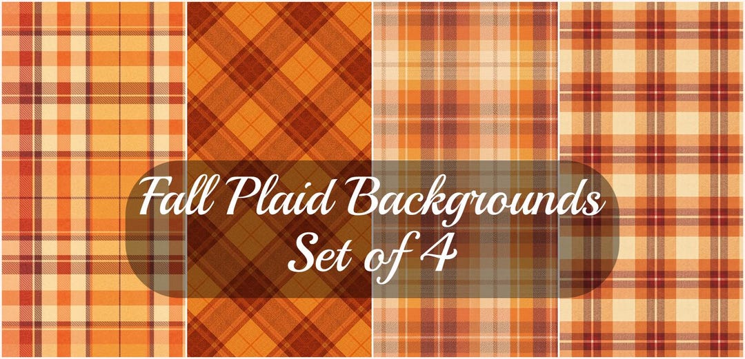 Fall Plaid Backgrounds Digital Download Set of 4 - Etsy