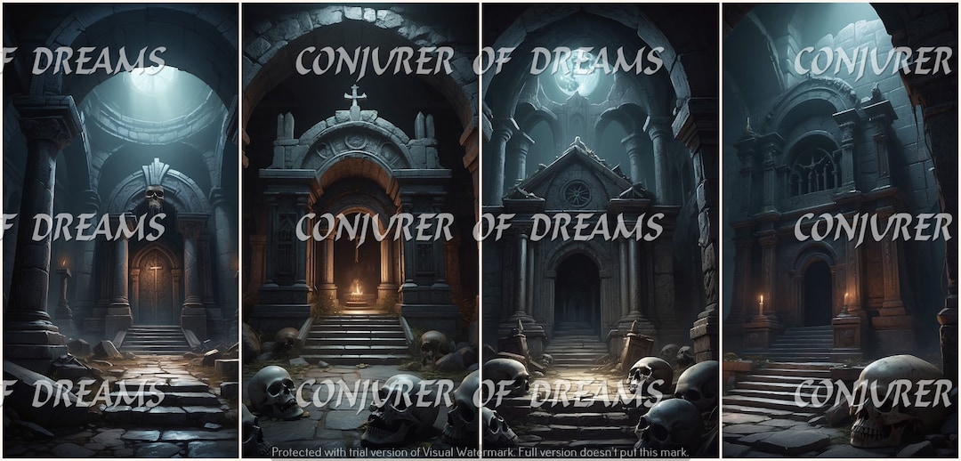 Cursed Crypt AI Art Digital Download Set of 4 - Etsy