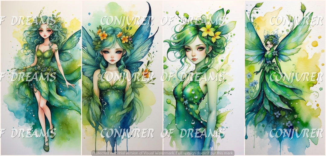 Spring Sprite AI Art Digital Download Set of 4 - Etsy