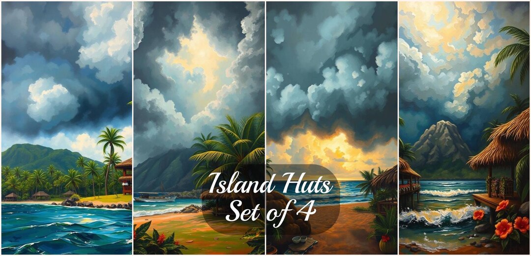 Island Huts Digital Download Set of 4 - Etsy