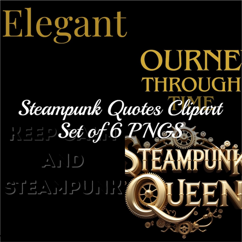 Steampunk Quotes Digital Download Set of 6 Clipart PNGS - Etsy