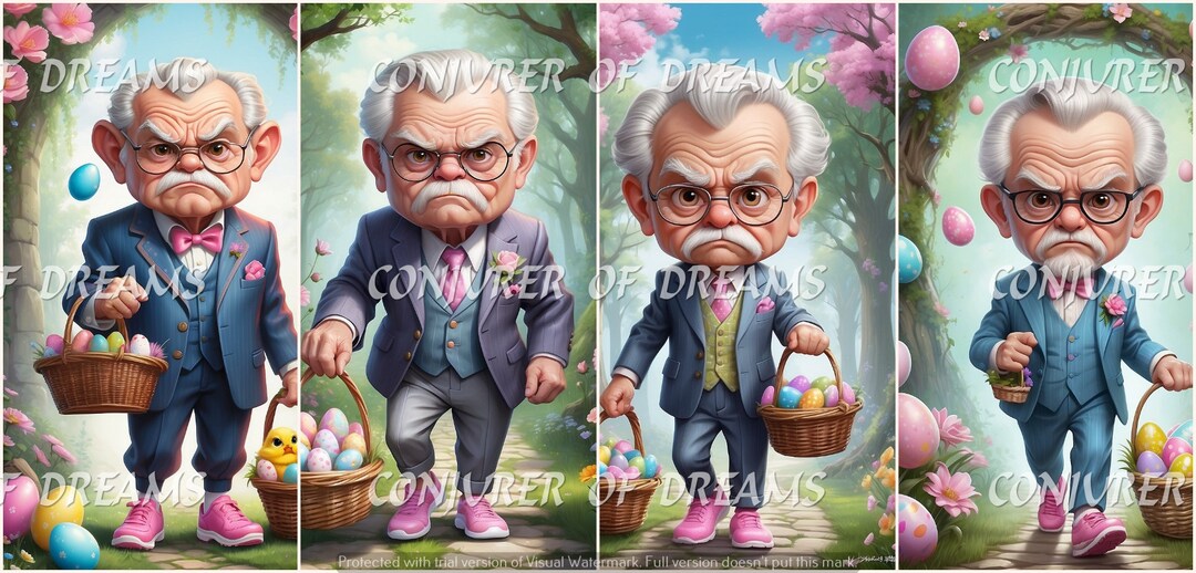 Grumpy Grampa Easter Basket Digital Download Set of 4 - Etsy