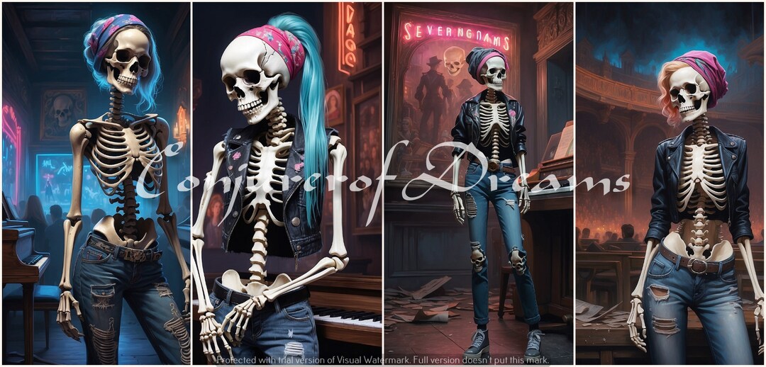 Drop Dead Groupies AI Art Digital Download Set of 4 - Etsy