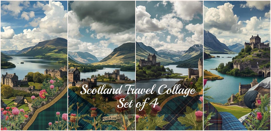 Scotland Travel Collage Digital Download Set of 4 - Etsy