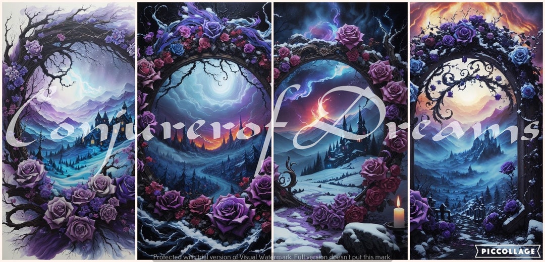 Gothic Rose Windows Digital Download Set of 4 - Etsy