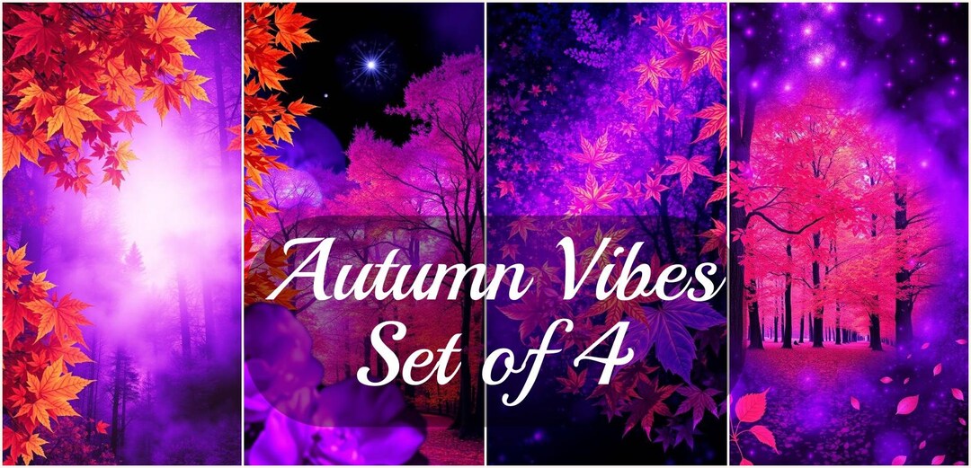 Autumn Vibes Digital Download Set of 4 - Etsy