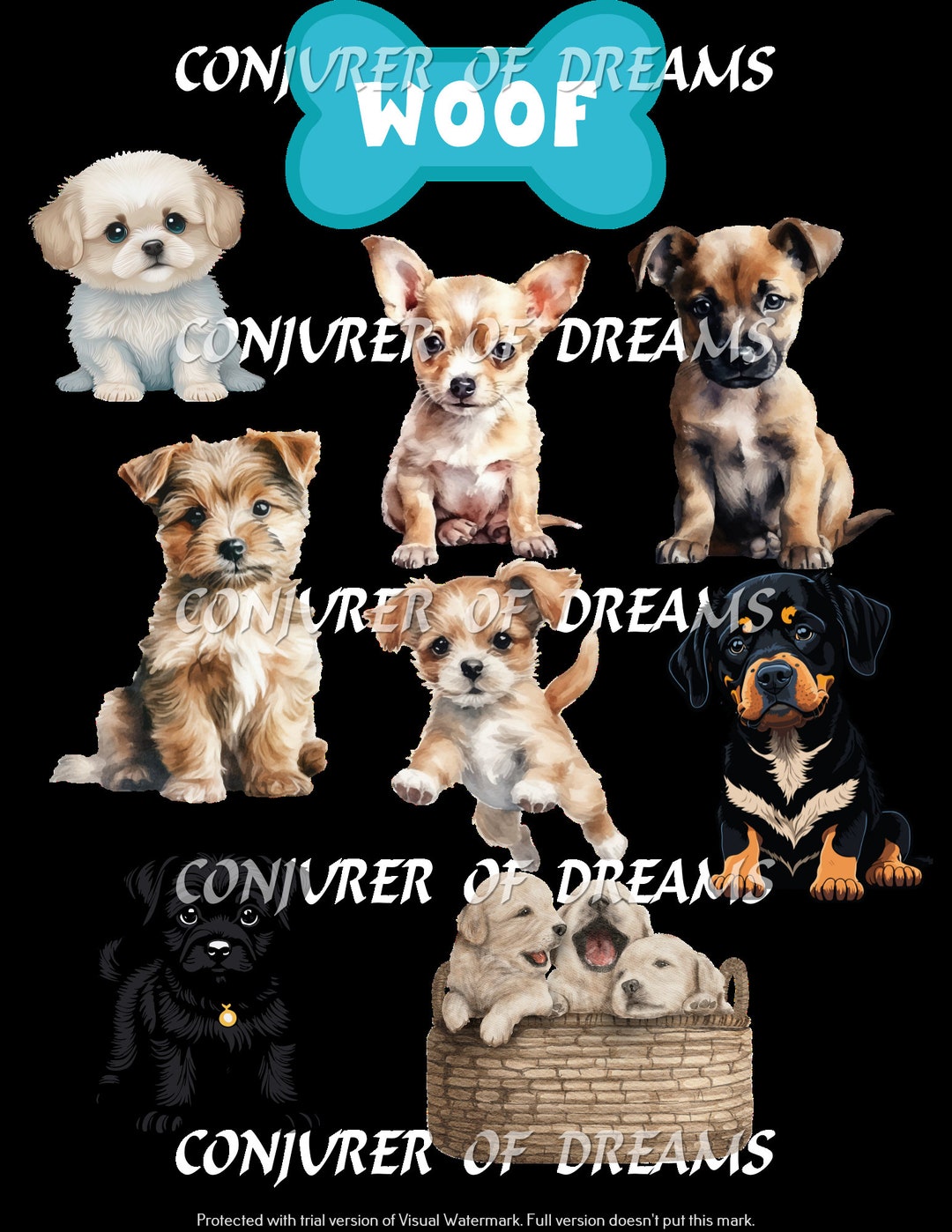 Cute Dogs Sheet Digital Art Download - Etsy