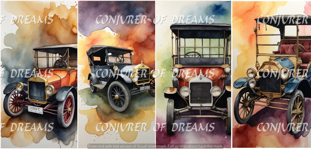 Model T AI Art Digital Download Set of 4 - Etsy