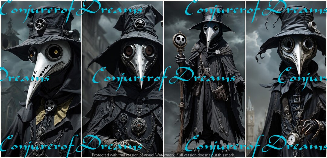 Steampunk Plague Doctor Digital Download Set of 4 - Etsy