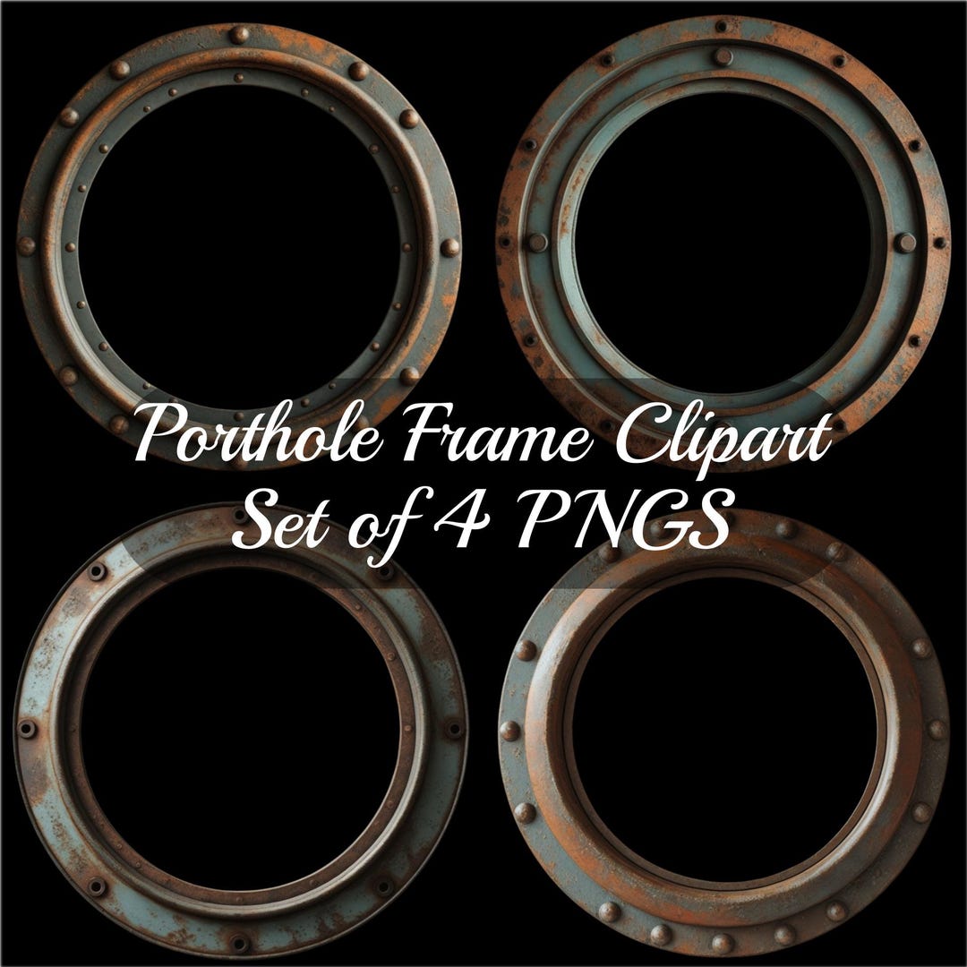 Porthole Frames Clipart Digital Download Set of 4 PNGS - Etsy