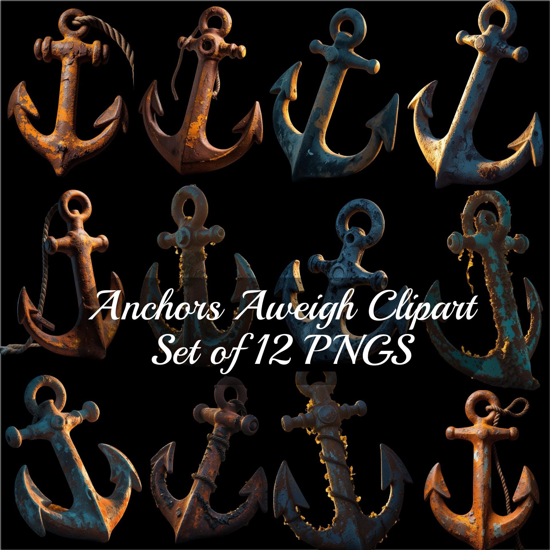 Anchors Aweigh Clipart Digital Download Set of 12 - Etsy