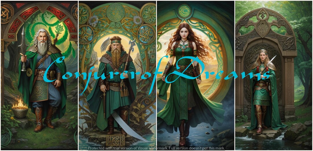 Celtic Fantasy AI Art Digital Download Set of 4 - Etsy
