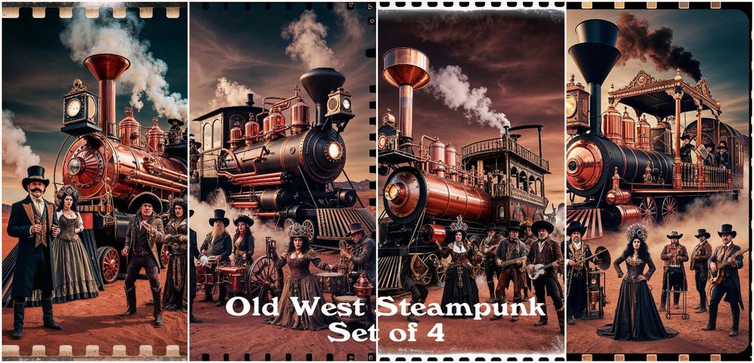 Old West Steampunk Digital Download Set of 4 - Etsy