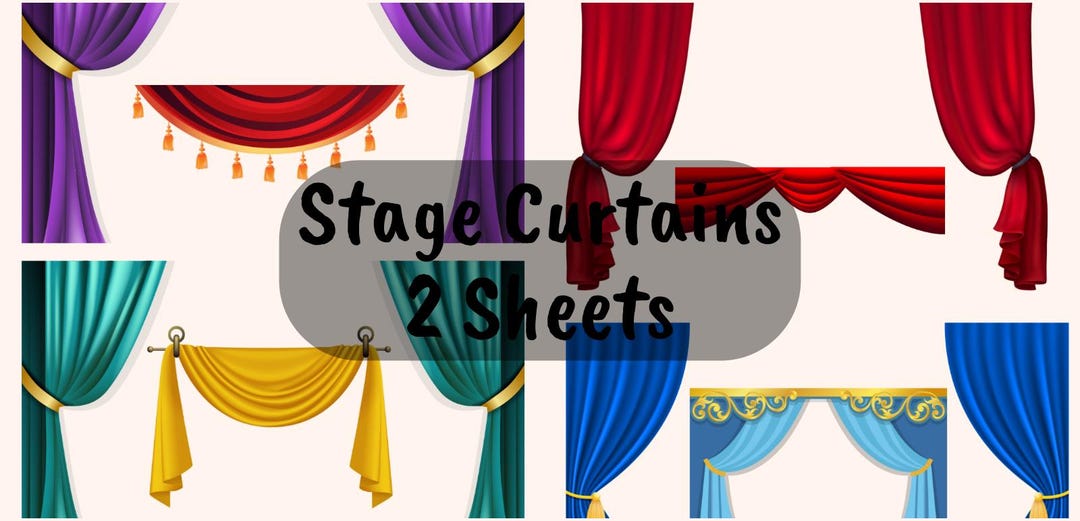 Stage Curtains Set of 2 Sheets Digital Download - Etsy