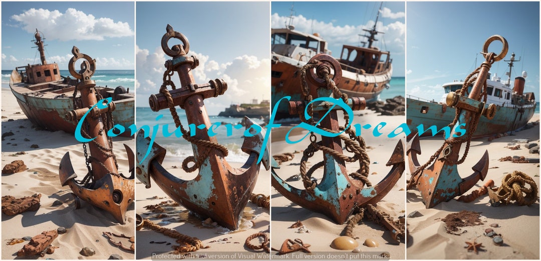 Rusty Anchors AI Art Digital Download Set of 4 - Etsy Australia