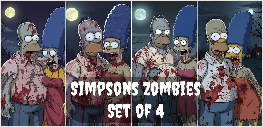 The Simpsons Zombies Digital Download Set of 4 - Etsy