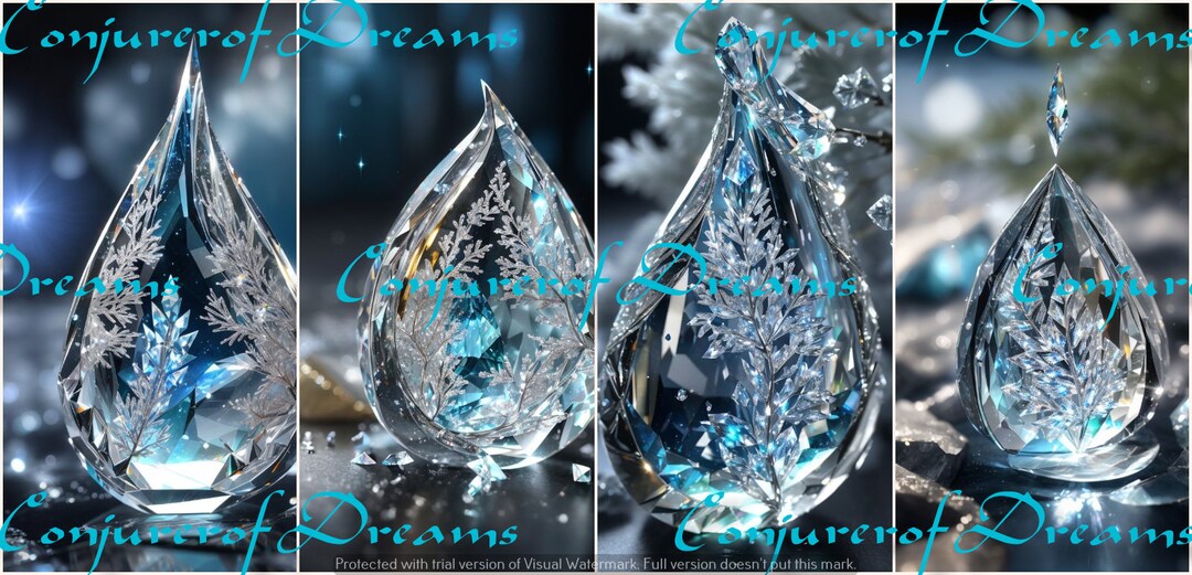 Teardrop Ice AI Art Digital Download Set of 4 - Etsy