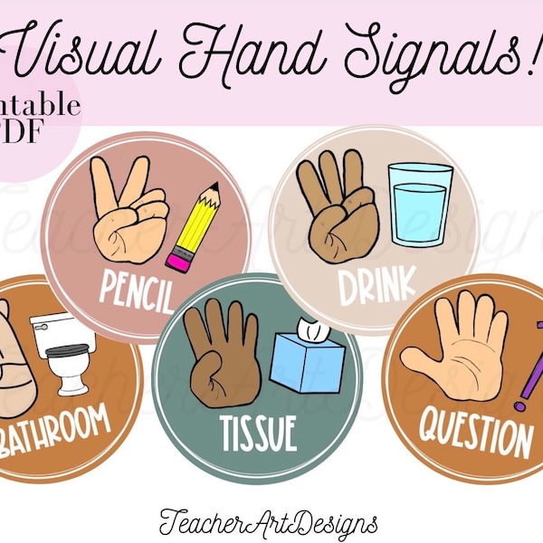 Classroom Management Hand Signals - Etsy