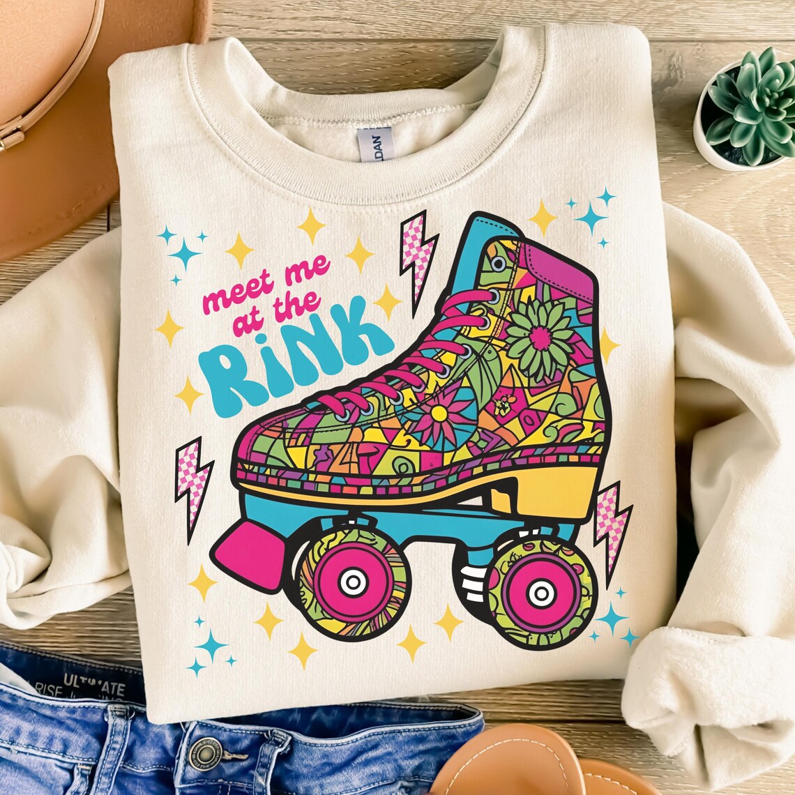 90s Roller Skate Sublimation Design | Retro Transparent PNG for DTF ...