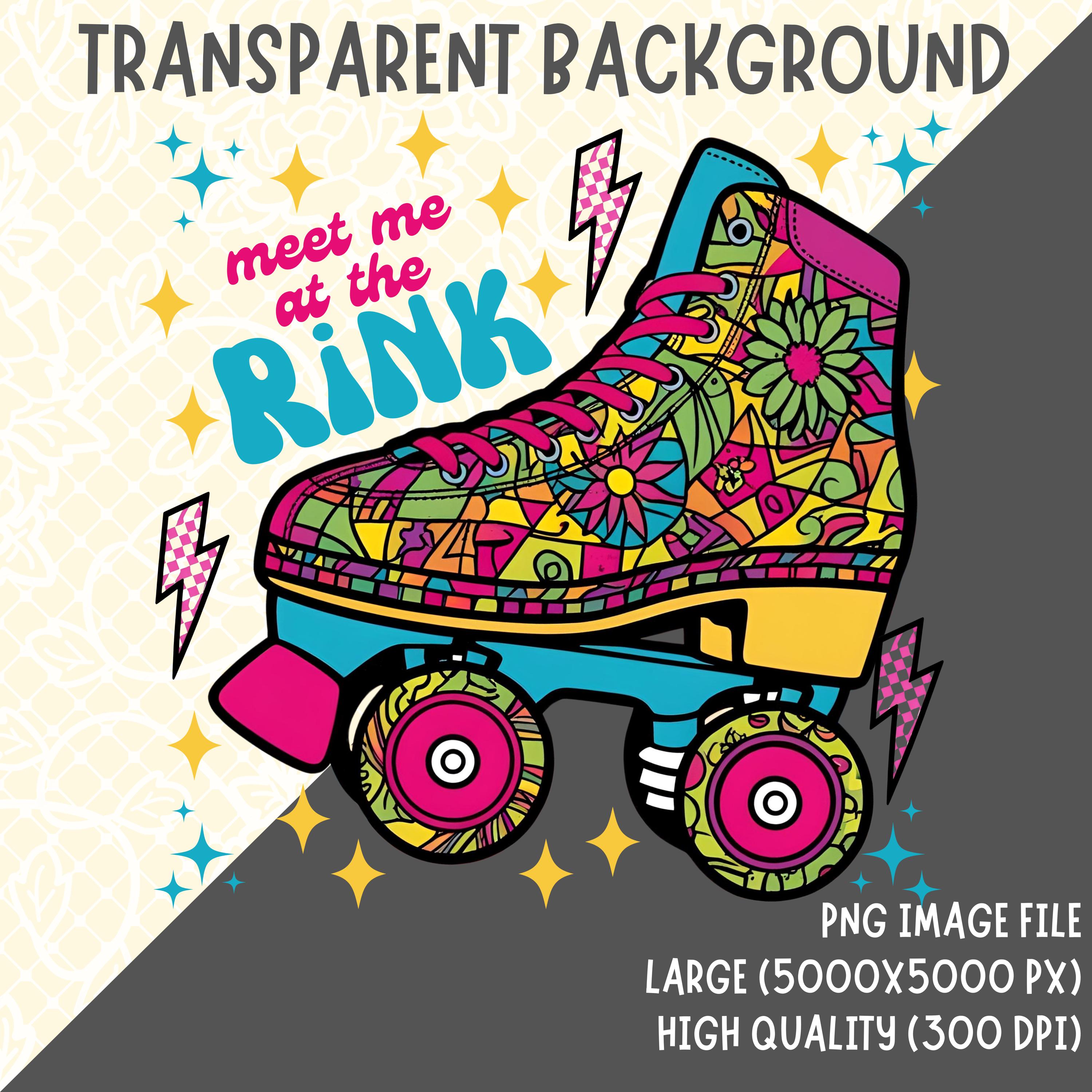 90s Roller Skate Sublimation Design | Retro Transparent PNG for DTF ...