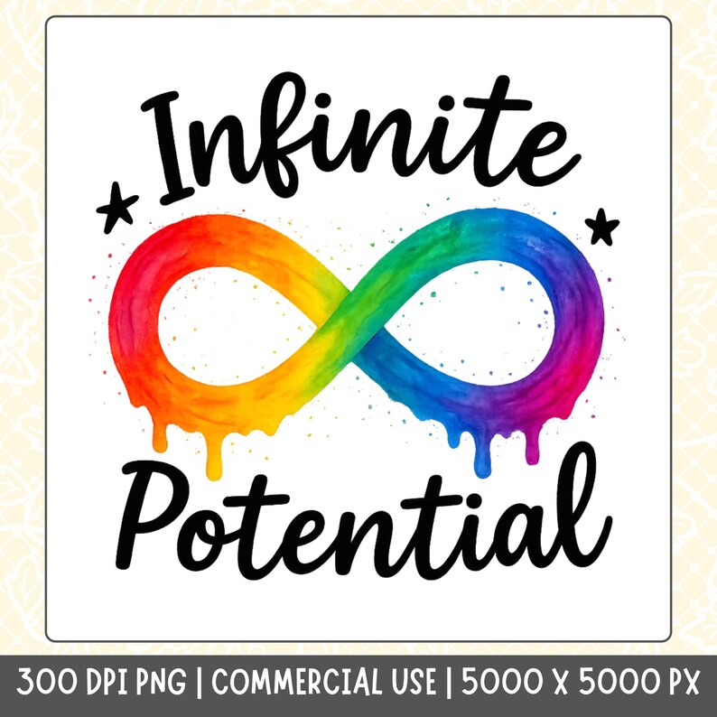 Rainbow Dripping Infinity Symbol PNG: Autism Pride Clipart (digital ...