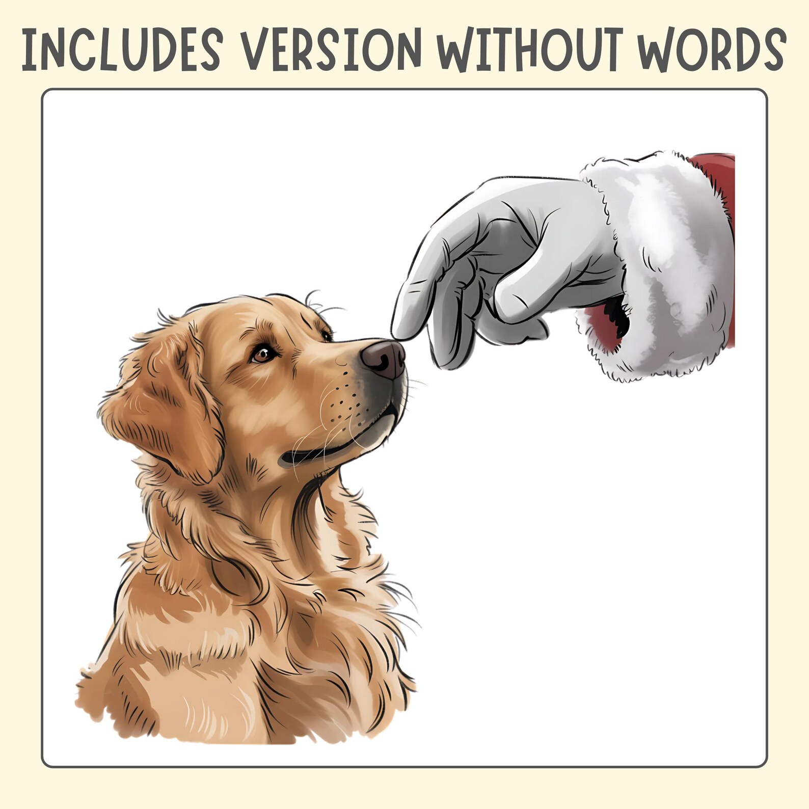 Santa Dog Boop PNG: Golden Retriever Christmas Clipart (digital ...