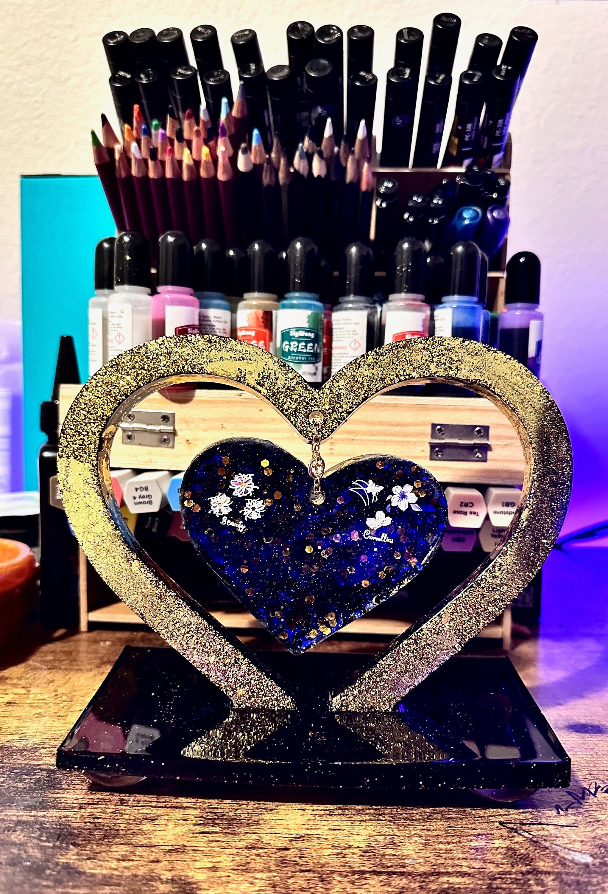 Heart Desk Table Decoration Etsy UK