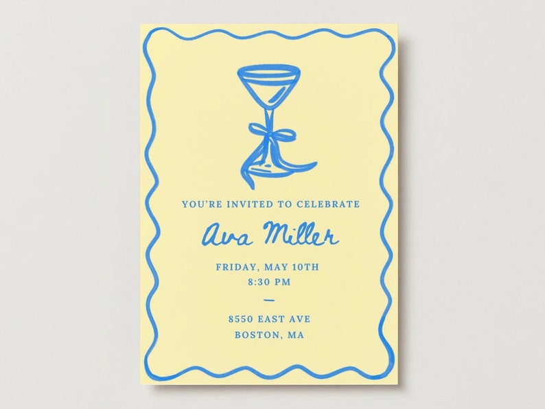 PARTY INVITATION TEMPLATE, Hand Drawn Birthday, Handwritten Colorful ...