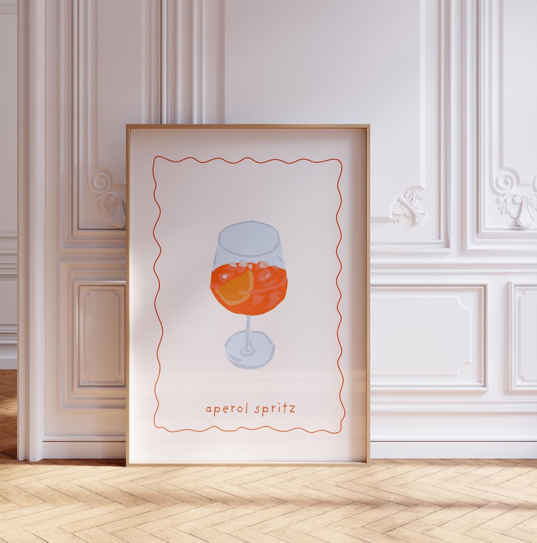 Aperol Spritz Print Italian Cocktail Bar Cart Art Digital Download - Etsy
