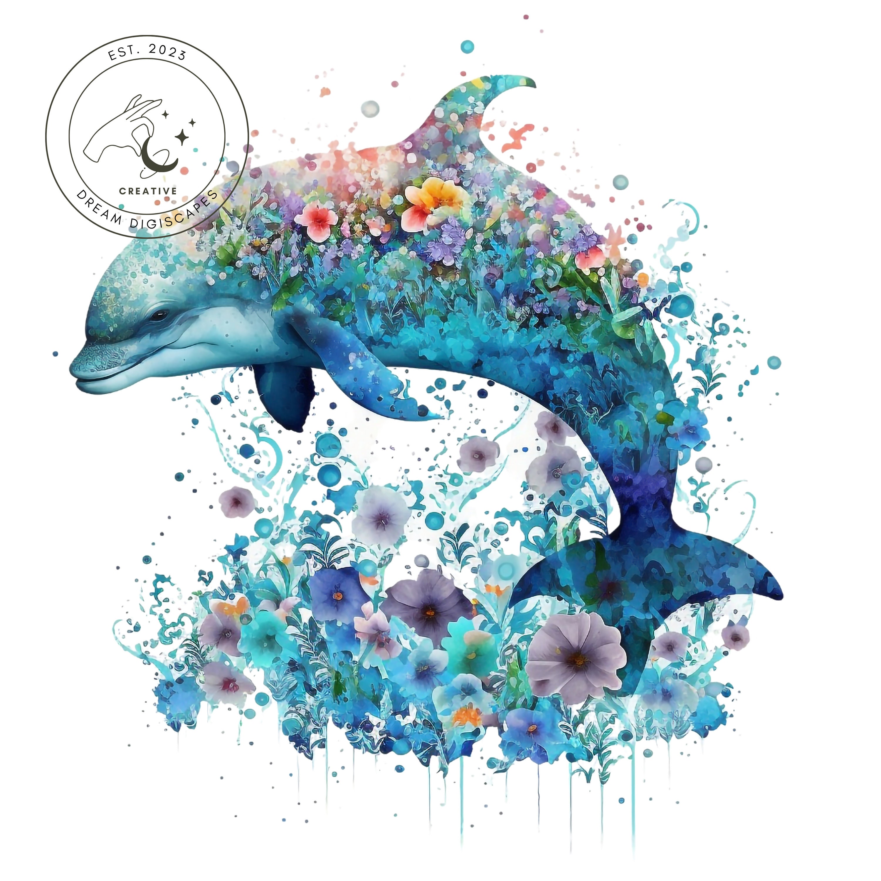 Dolphin Clipart, Sea Animals Clipart - Under the Sea Pngs, Watercolor ...