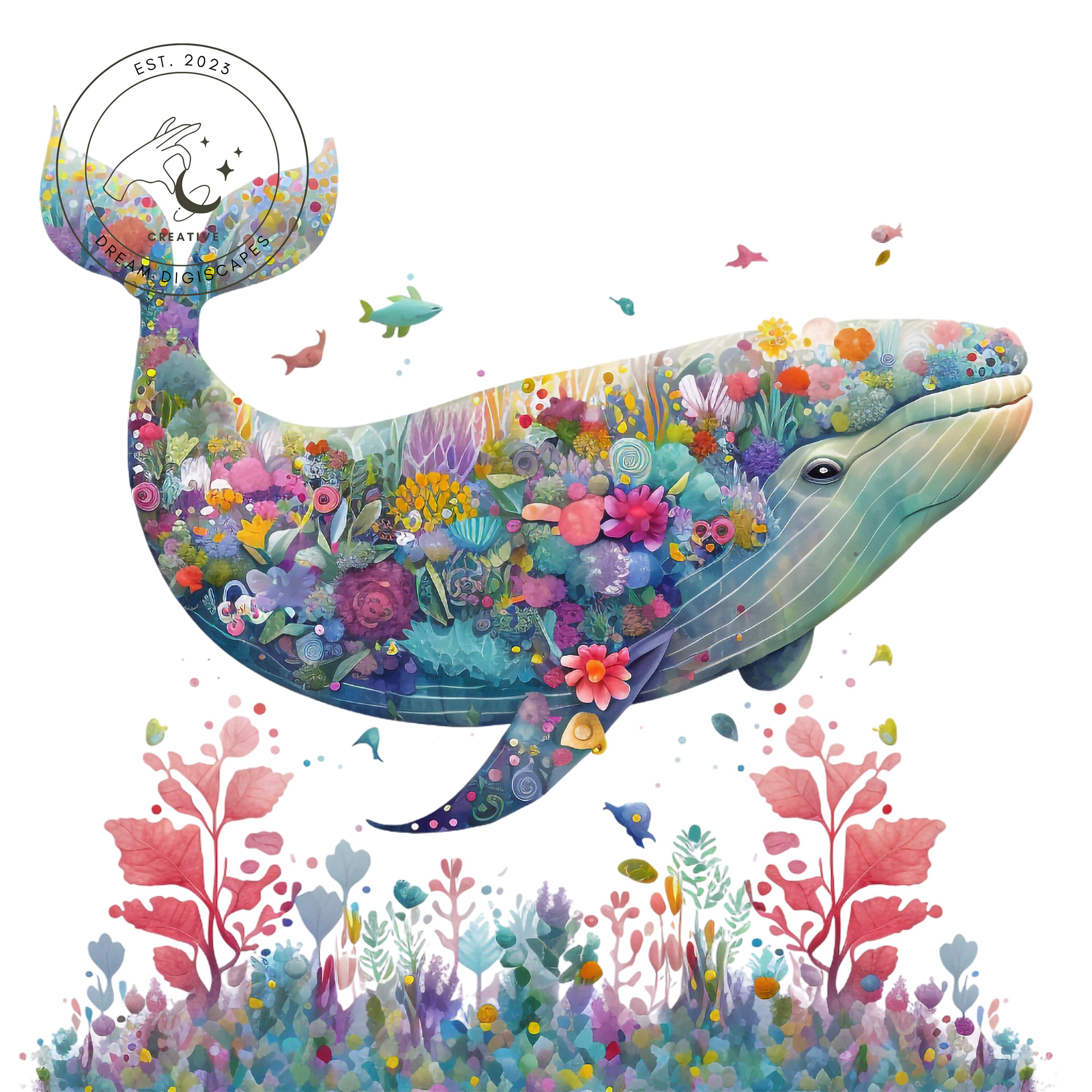 Whale Clipart, Sea Animals Clipart - Under the Sea Pngs, Watercolor Sea ...