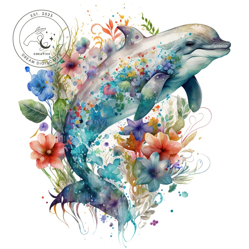 Dolphin Clipart, Sea Animals Clipart - Under the Sea Pngs, Watercolor ...
