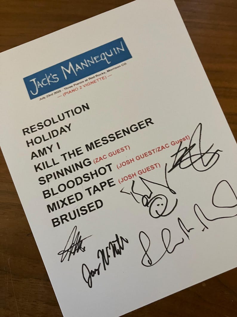 Jack's Mannequin Signed Reprinted 2025 Setlist Red Rocks - Etsy